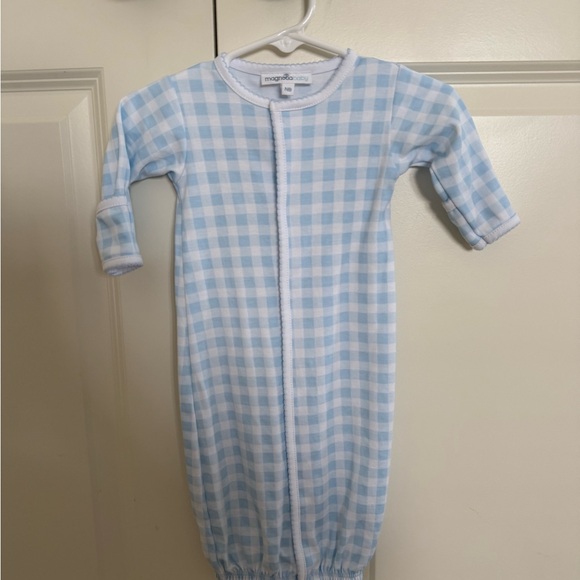 Magnolia Baby | Pajamas | Magnolia Baby Blue Gingham Newborn Gown ...